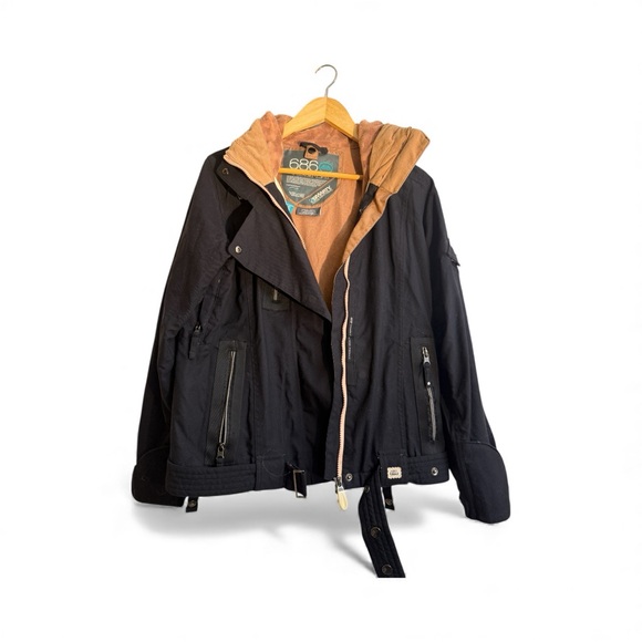 686 | Jackets & Coats | 686 Mens Smarty Black And Tan Hooded Jacket ...